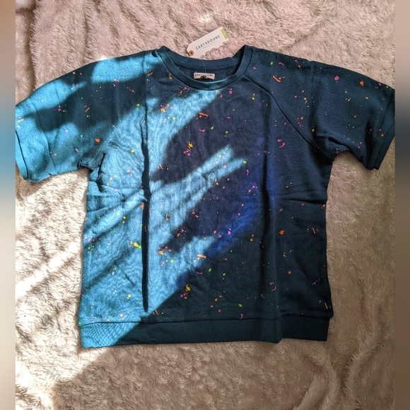 EARTHBOUND | Tops | Nwt Earthbound Teal Neon Splatter Shirt Sz Xl ...